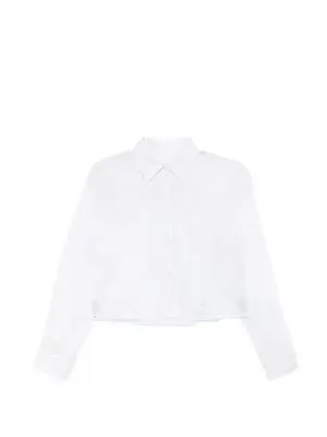 Kiki De Montparnasse Simone Eyelet Detail Cropped Shirt - White