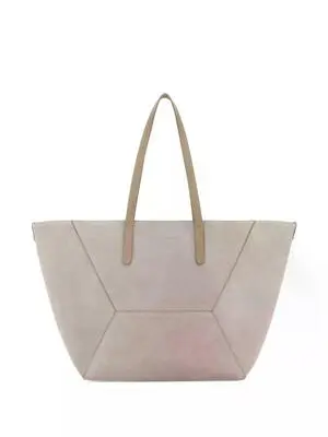Brunello Cucinelli Panelled Shopper Bag - Neutrals