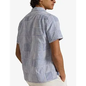 Polo Ralph Lauren Logo-embroidered Patch-work Seersucker Cotton Shirt