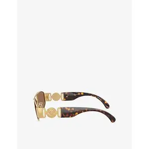 Versace Irregular Frame Metal Sunglasses - Gold