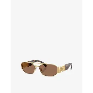 Versace Irregular Frame Metal Sunglasses - Gold