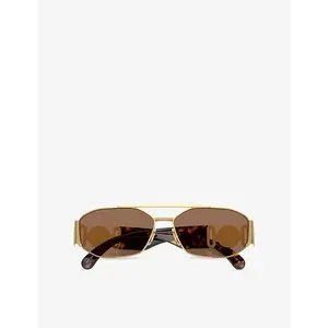 Versace Irregular Frame Metal Sunglasses - Gold