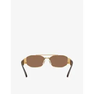 Versace Irregular Frame Metal Sunglasses - Gold