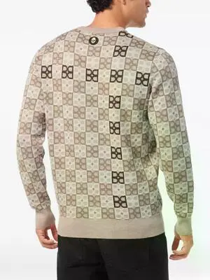 BILLIONAIRE Monogram Jacquard Crew Neck Jumper