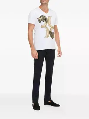 BILLIONAIRE Embroidered Straight-cut Jeans - Blue