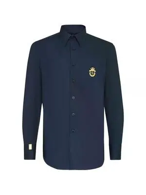 BILLIONAIRE Monogram Embroidered Shirt - Blue