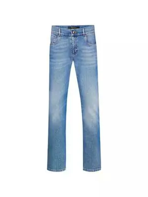 BILLIONAIRE Embroidered Slim Fit Jeans - Blue