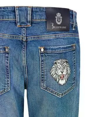 BILLIONAIRE Lion Motif Straight Leg Trousers