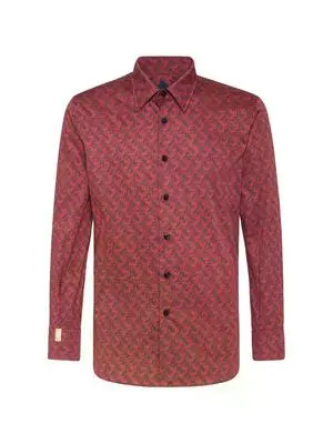 BILLIONAIRE Leaf-collar Patterned Shirt
