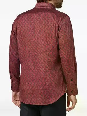 BILLIONAIRE Leaf-collar Patterned Shirt