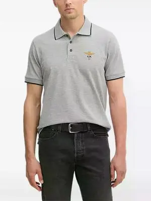 AERONAUTICA MILITARE Trim Embroidery Polo Shirt - Grey