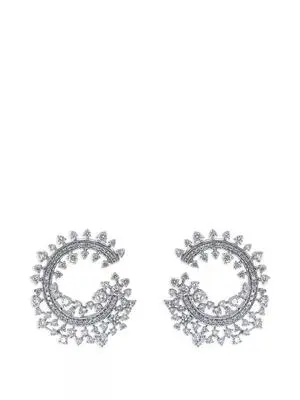 ANANYA Edge Diamond Hoop Earrings - Silver