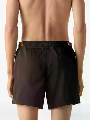 Zegna Road Brand Mark Swim Trunks - Brown