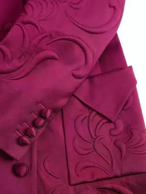 Valentino Garavani Embroidered Satin Cady Caban Coat - Pink