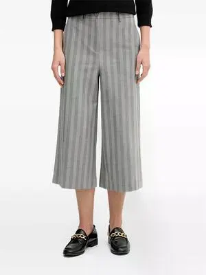Sisley Striped Cropped Trousers - Grey