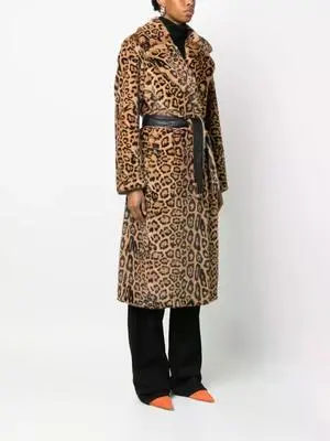 Philipp Plein Leopard Print Faux Fur Coat