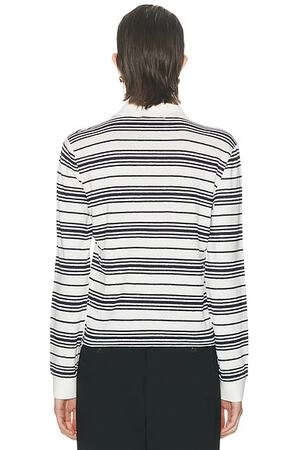 FRAME Striped Long Sleeve Polo