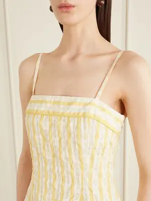 Rosie Assoulin Drop Me A Note' Striped Seersucker Midi Dress