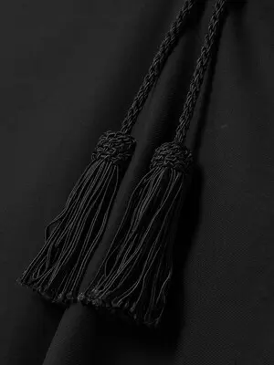 Posse Elspeth Belted Draped Wool-twill Maxi Dress