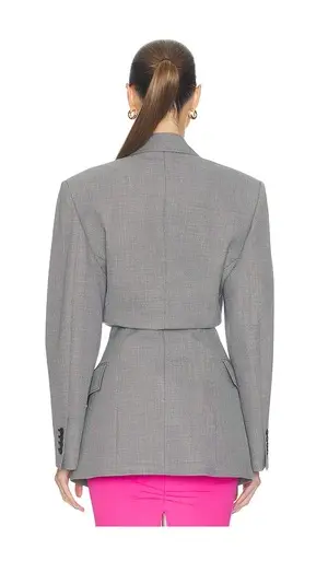Attico Cinched Wool Blend Blazer