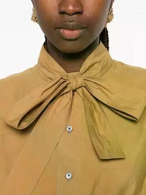 LEMAIRE Lemiaire Belted Tie Neck Midi Dress