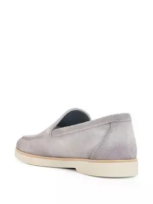 Magnanni Suede Loafers With Contrast Stitching