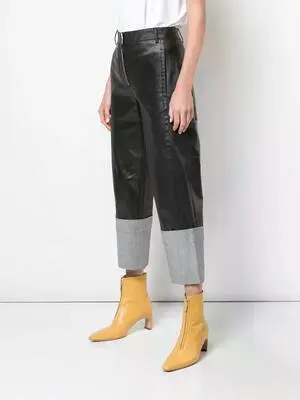 Tibi Denim Cuffed Straight Trousers