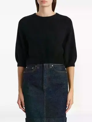 Khaite Lorelai Sculptural Knit Pullover - Black
