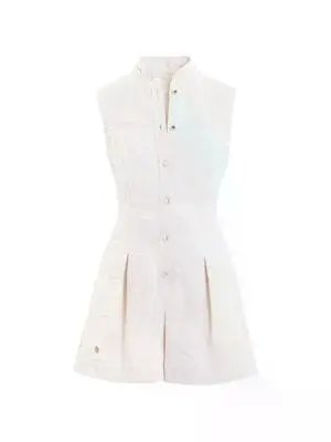 SAIID KOBEISY Jacquard Short Playsuit - Neutrals
