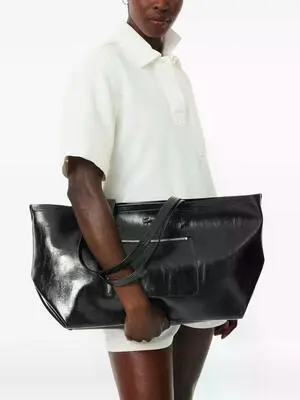 Lacoste Large Glossy Tote Bag - Black