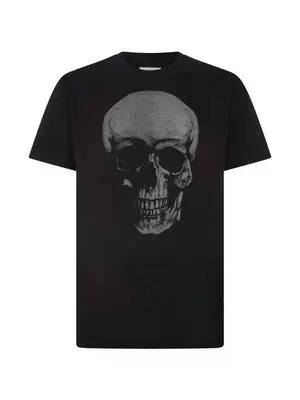 Philipp Plein Glitter Skull Round Neck T-shirt