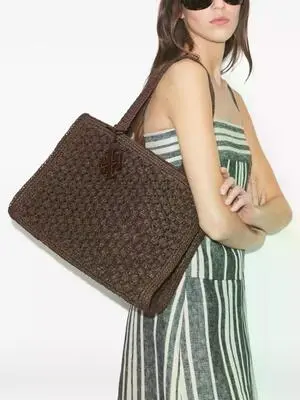 Tory Burch Small Ella Hand-crocheted Popcorn Tote - Brown