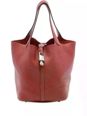 Hermès Clemence Picotin Lock 22 Handbag - Red
