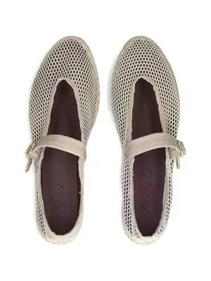 FLABELUS Isabella Ballet Flats With Buckle Strap - Neutrals