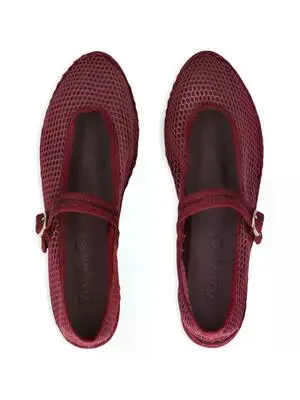 FLABELUS Isabella Buckle-strap Ballet Flats - Red