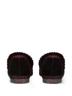 FLABELUS Mafalda Velvet Ballet Flats - Red