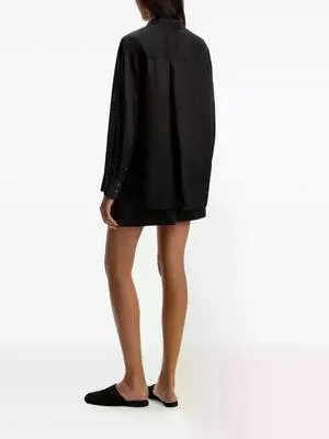 12 STOREEZ Drawstring Ramie Shorts - Black
