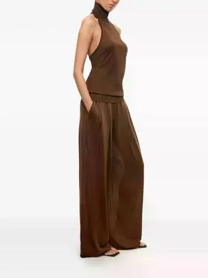 12 STOREEZ Saori Silk Halter Neck Top - Brown