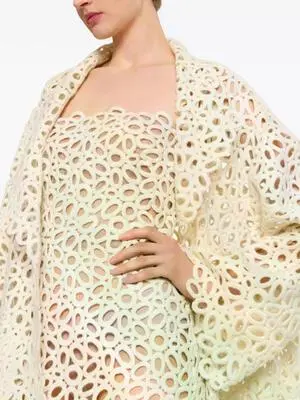 Elie Saab Macramé Open Front Coat