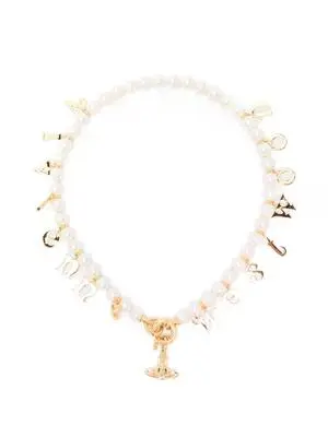 VIVIENNE WESTWOOD Leanne Orb Necklace With Faux Pearl Embellishment - Gold