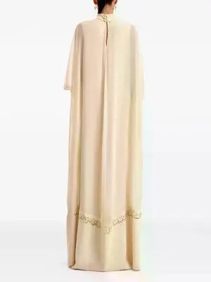 GEMY MAALOUF Calligraphy Embroidered Kaftan - Neutrals