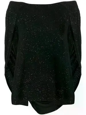 Talbot Runhof Glitter Cape Effect Top