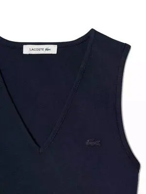 Lacoste Pleated V-neck Midi Dress - Blue
