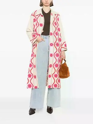 BLAKLACE Embroidered Floral Coat - Neutrals