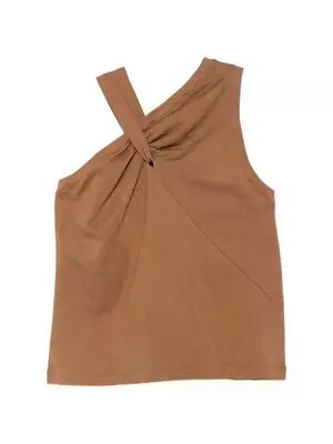 SOLOTRE Twisted Strap Sleeveless Top - Brown