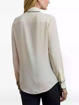 Ralph Lauren Tie-neck Blouse With Contrasting Trim