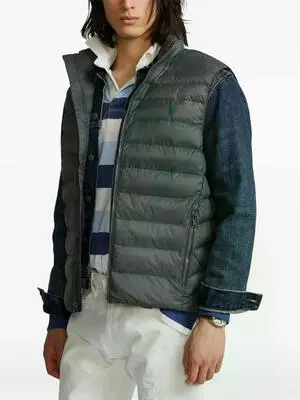 Polo Ralph Lauren Quilted Gilet With Logo Print - Grey