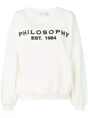 Philosophy Di Lorenzo Serafini Dropped Shoulder Logo Sweatshirt - Neutrals
