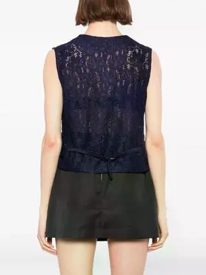 BLAKLACE Lace V-neck Vest - Blue
