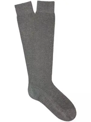 Zegna Chevron Knit Calf-length Socks